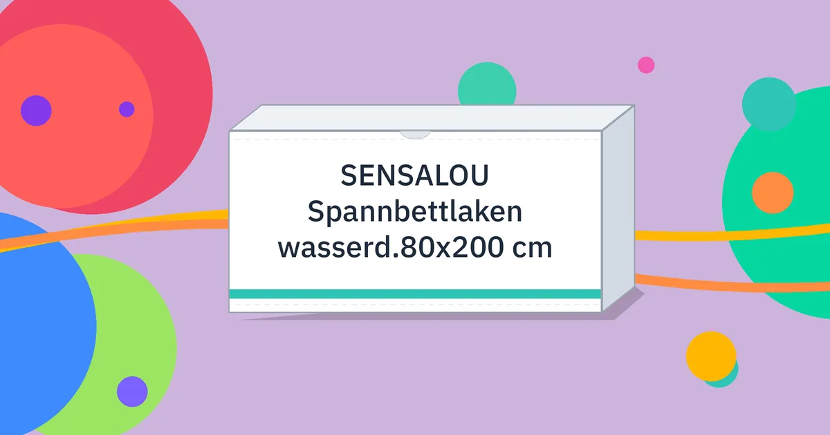 Symbolbild: Packung mit der Aufschrift SENSALOU Spannbettlaken wasserd.80x200 cm (PZN 19227551) – Verfügbarkeit und Bezug in Apotheken in Frankfurt am Main