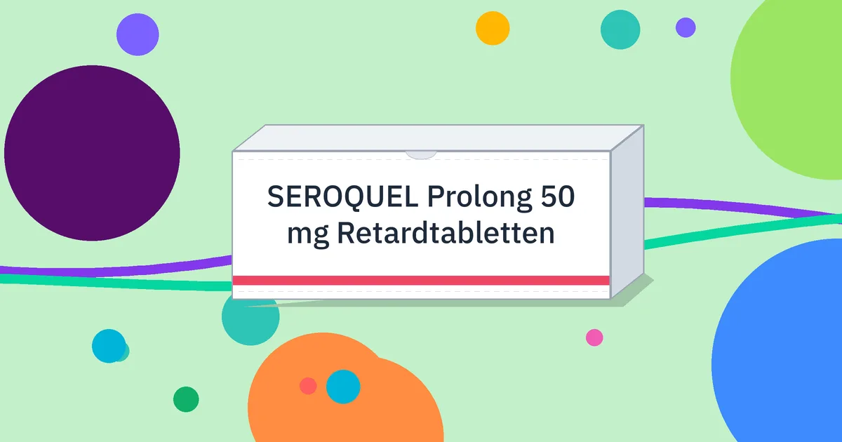 Symbolbild: Packung mit der Aufschrift SEROQUEL Prolong 50 mg Retardtabletten (PZN 02129778) – Verfügbarkeit und Bezug in Apotheken in Frankfurt am Main