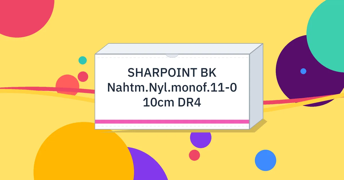 Symbolbild: Packung mit der Aufschrift SHARPOINT BK Nahtm.Nyl.monof.11-0 10cm DR4 (PZN 17983627) – Verfügbarkeit und Bezug in Apotheken in Frankfurt am Main