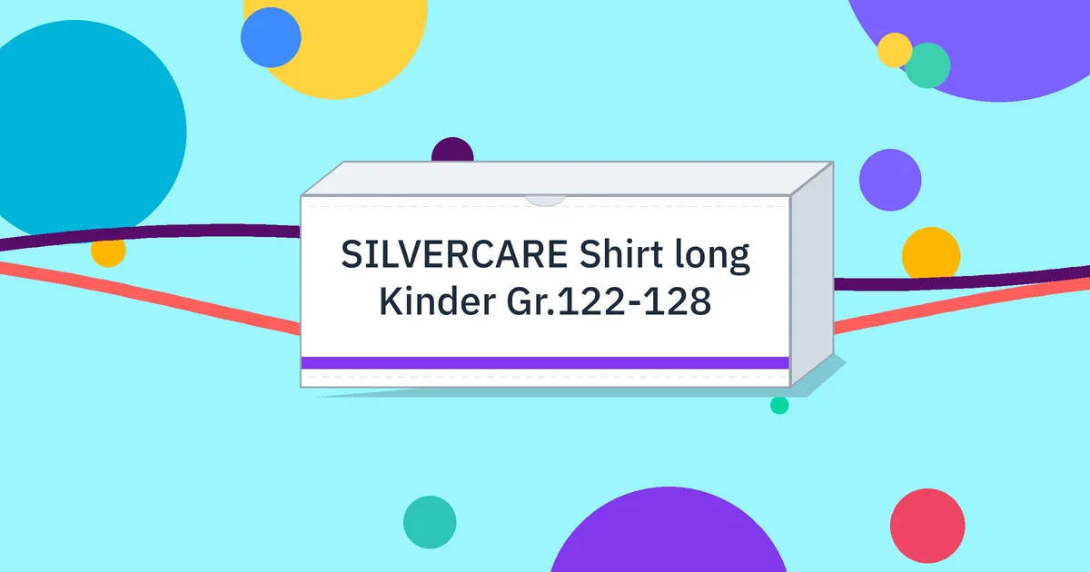 Symbolbild: Packung mit der Aufschrift SILVERCARE Shirt long Kinder Gr.122-128 (PZN 01110506) – Verfügbarkeit und Bezug in Apotheken in Frankfurt am Main