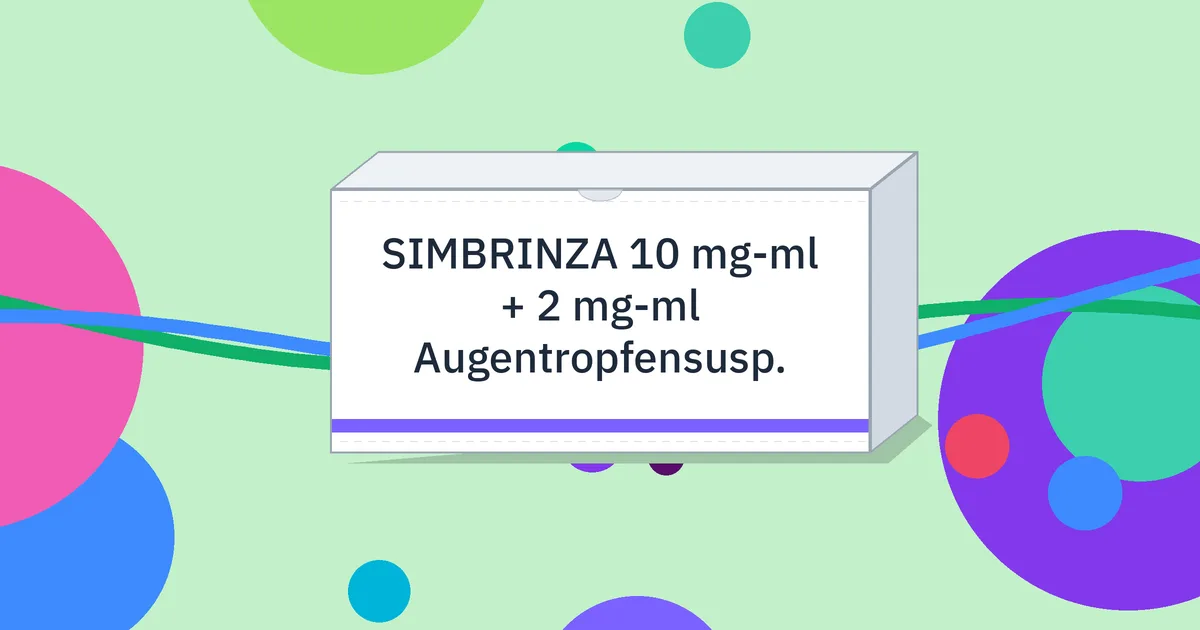 Symbolbild: Packung mit der Aufschrift SIMBRINZA 10 mg-ml + 2 mg-ml Augentropfensusp. (PZN 11519165) – Verfügbarkeit und Bezug in Apotheken in Frankfurt am Main