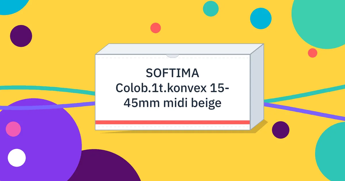 Symbolbild: Packung mit der Aufschrift SOFTIMA Colob.1t.konvex 15-45mm midi beige (PZN 17953193) – Verfügbarkeit und Bezug in Apotheken in Frankfurt am Main