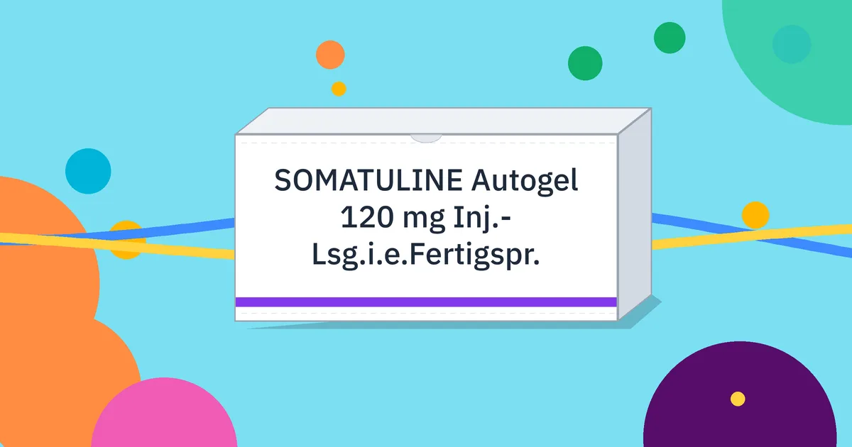 Symbolbild: Packung mit der Aufschrift SOMATULINE Autogel 120 mg Inj.-Lsg.i.e.Fertigspr. (PZN 18815145) – Verfügbarkeit und Bezug in Apotheken in Frankfurt am Main
