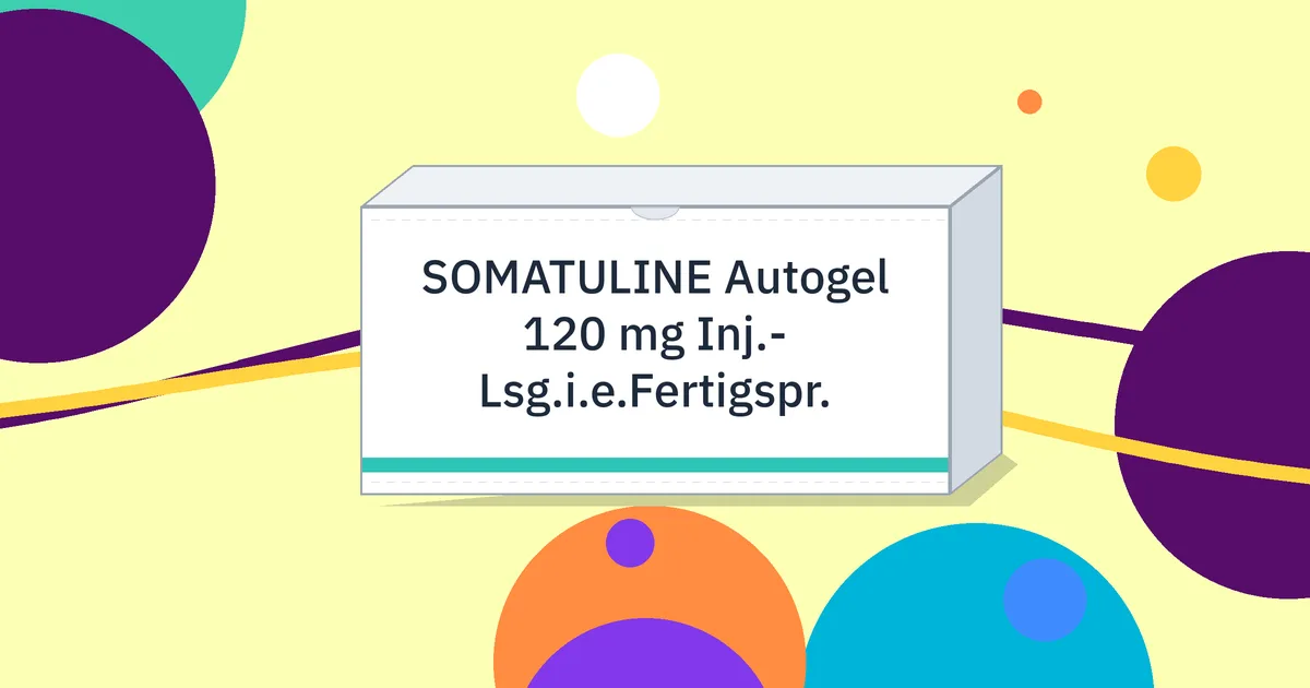 Symbolbild: Packung mit der Aufschrift SOMATULINE Autogel 120 mg Inj.-Lsg.i.e.Fertigspr. (PZN 01007725) – Verfügbarkeit und Bezug in Apotheken in Frankfurt am Main