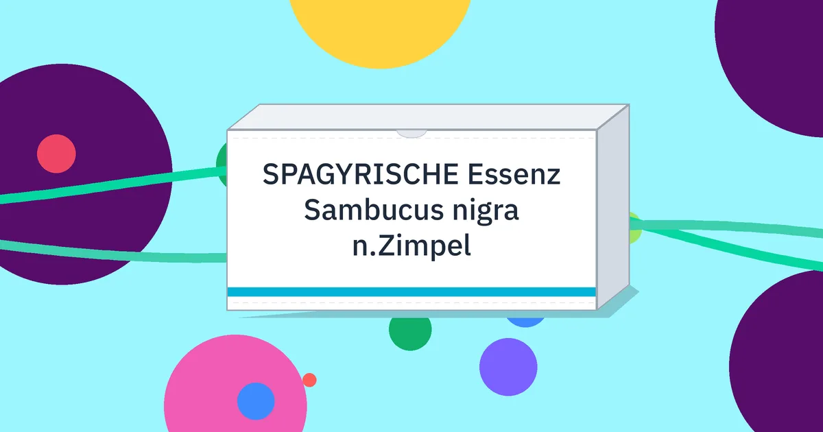 Symbolbild: Packung mit der Aufschrift SPAGYRISCHE Essenz Sambucus nigra n.Zimpel (PZN 04736666) – Verfügbarkeit und Bezug in Apotheken in Frankfurt am Main