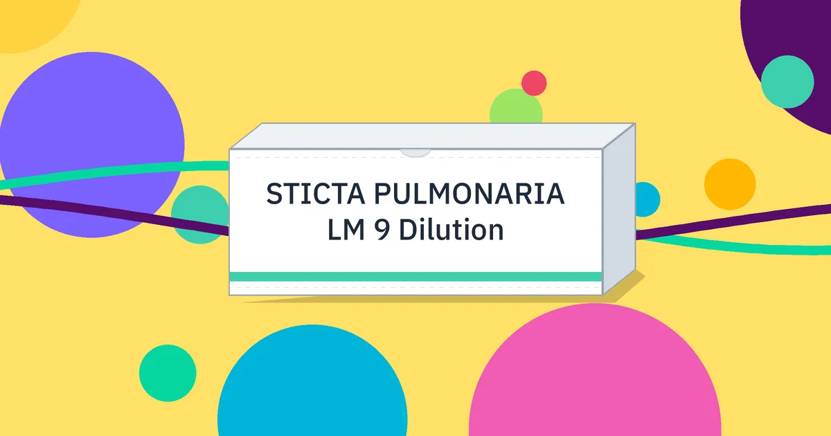 Symbolbild: Packung mit der Aufschrift STICTA PULMONARIA LM 9 Dilution (PZN 13200456) – Verfügbarkeit und Bezug in Apotheken in Frankfurt am Main