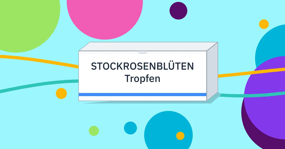 Symbolbild: Packung mit der Aufschrift STOCKROSENBLÜTEN Tropfen (PZN 17556003) – Verfügbarkeit und Bezug in Apotheken in Frankfurt am Main