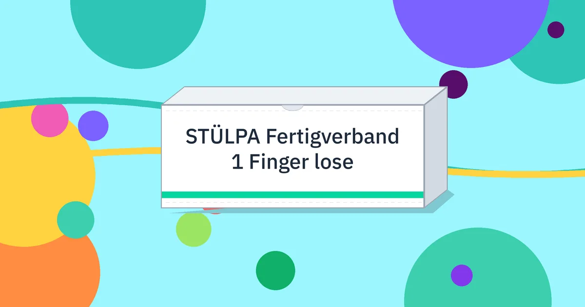 Symbolbild: Packung mit der Aufschrift STÜLPA Fertigverband 1 Finger lose (PZN 18852985) – Verfügbarkeit und Bezug in Apotheken in Frankfurt am Main