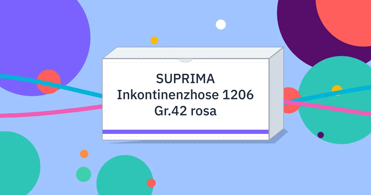 Symbolbild: Packung mit der Aufschrift SUPRIMA Inkontinenzhose 1206 Gr.42 rosa (PZN 03021540) – Verfügbarkeit und Bezug in Apotheken in Frankfurt am Main
