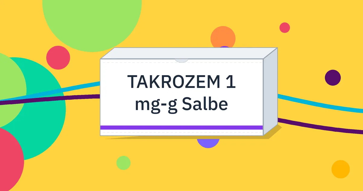 Symbolbild: Packung mit der Aufschrift TAKROZEM 1 mg-g Salbe (PZN 18750919) – Verfügbarkeit und Bezug in Apotheken in Frankfurt am Main