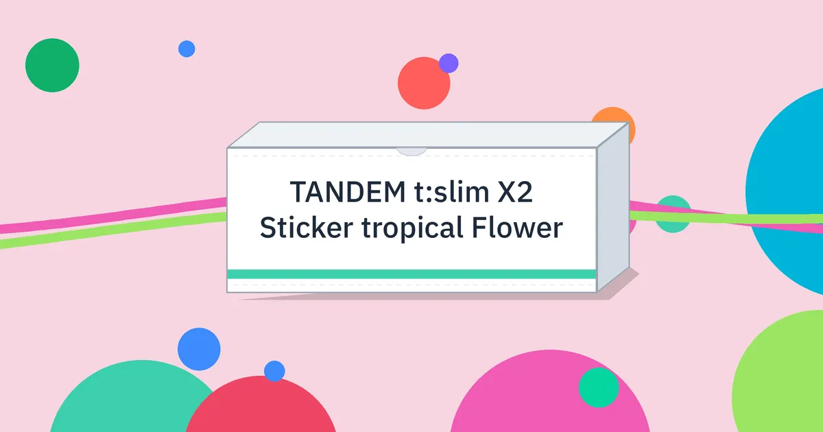 Symbolbild: Packung mit der Aufschrift TANDEM t:slim X2 Sticker tropical Flower (PZN 19862856) – Verfügbarkeit und Bezug in Apotheken in Frankfurt am Main