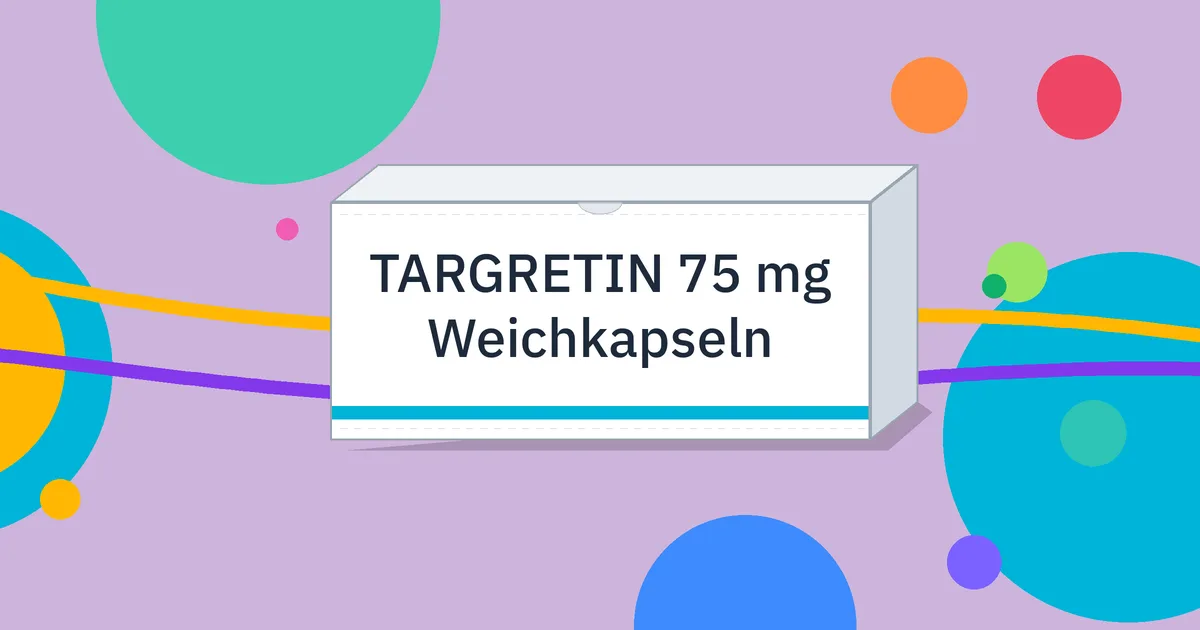 Symbolbild: Packung mit der Aufschrift TARGRETIN 75 mg Weichkapseln (PZN 06476910) – Verfügbarkeit und Bezug in Apotheken in Frankfurt am Main