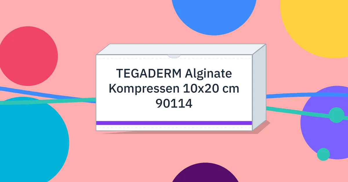 Symbolbild: Packung mit der Aufschrift TEGADERM Alginate Kompressen 10x20 cm 90114 (PZN 06837609) – Verfügbarkeit und Bezug in Apotheken in Frankfurt am Main