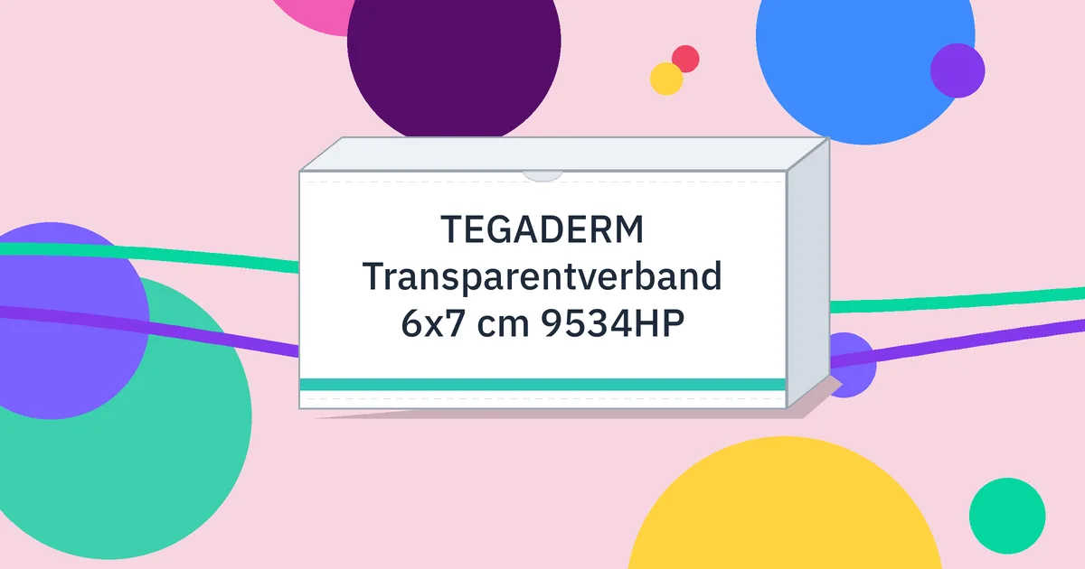 Symbolbild: Packung mit der Aufschrift TEGADERM Transparentverband 6x7 cm 9534HP (PZN 20129954) – Verfügbarkeit und Bezug in Apotheken in Frankfurt am Main