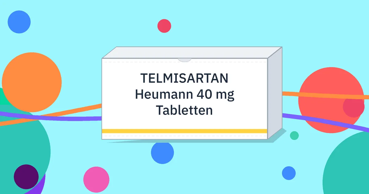 Symbolbild: Packung mit der Aufschrift TELMISARTAN Heumann 40 mg Tabletten (PZN 15864752) – Verfügbarkeit und Bezug in Apotheken in Frankfurt am Main