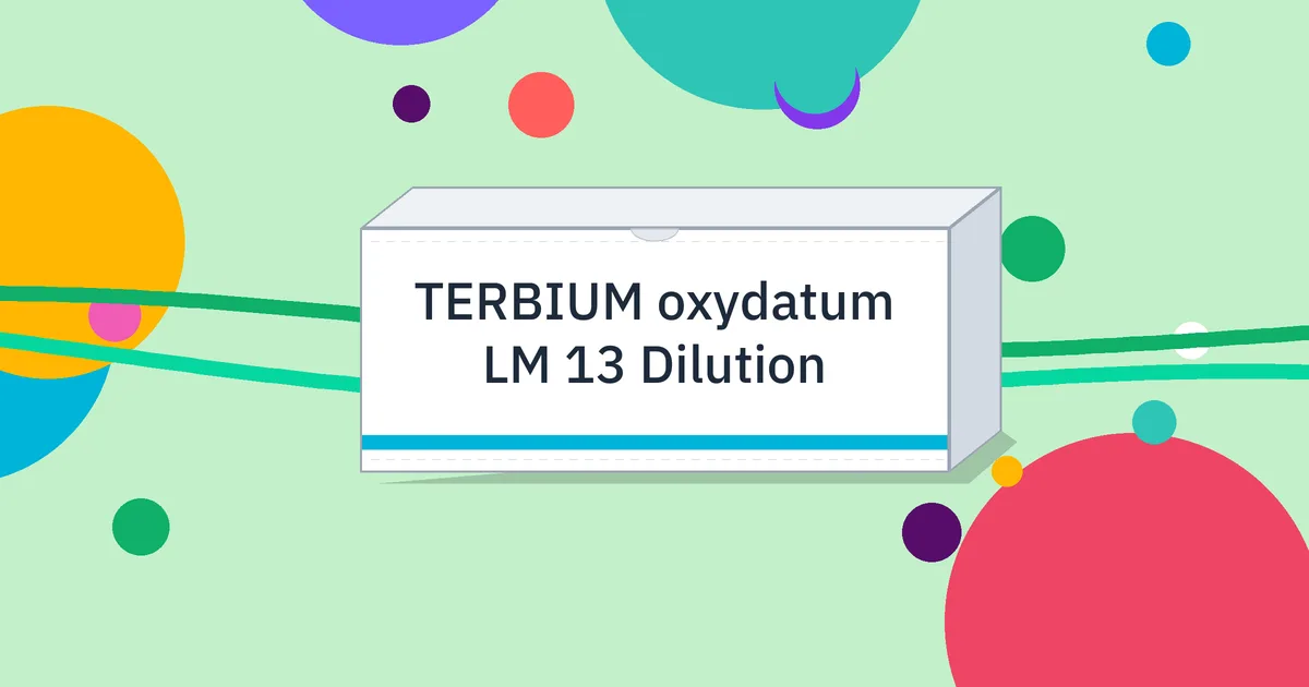 Symbolbild: Packung mit der Aufschrift TERBIUM oxydatum LM 13 Dilution (PZN 13216150) – Verfügbarkeit und Bezug in Apotheken in Frankfurt am Main