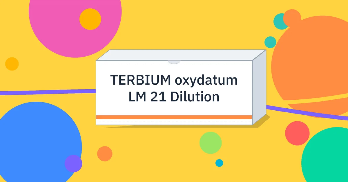 Symbolbild: Packung mit der Aufschrift TERBIUM oxydatum LM 21 Dilution (PZN 13216256) – Verfügbarkeit und Bezug in Apotheken in Frankfurt am Main