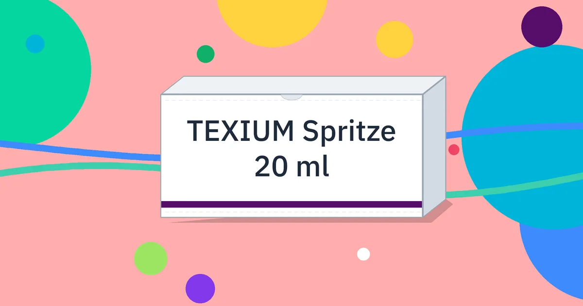 Symbolbild: Packung mit der Aufschrift TEXIUM Spritze 20 ml (PZN 11054186) – Verfügbarkeit und Bezug in Apotheken in Frankfurt am Main