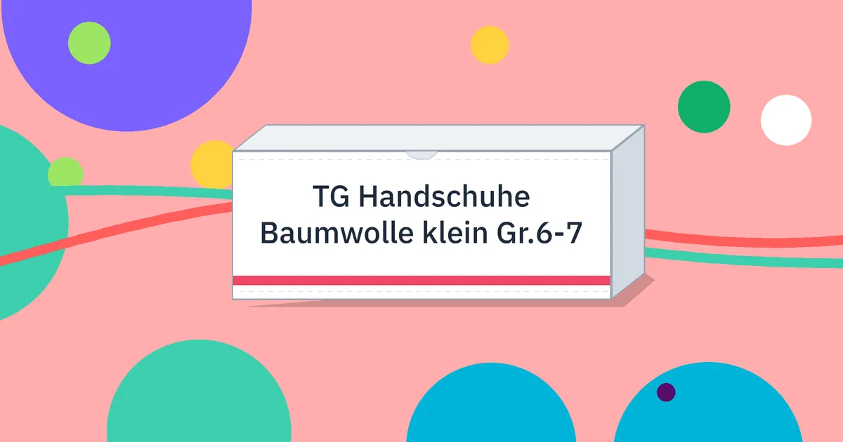 Symbolbild: Packung mit der Aufschrift TG Handschuhe Baumwolle klein Gr.6-7 (PZN 15431125) – Verfügbarkeit und Bezug in Apotheken in Frankfurt am Main