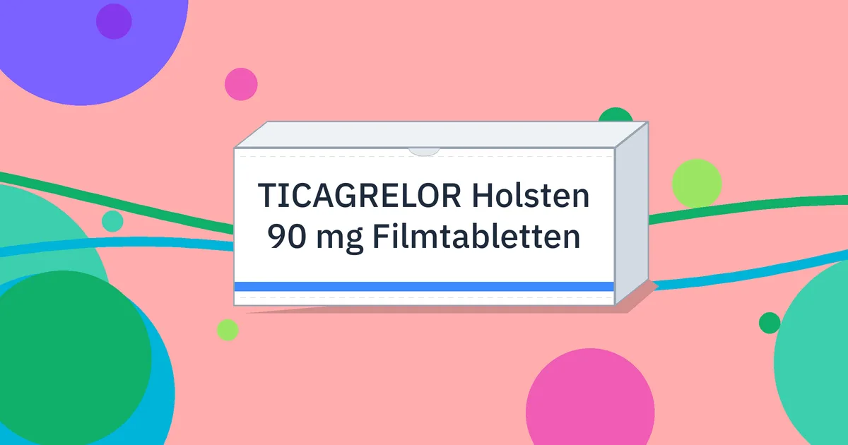 Symbolbild: Packung mit der Aufschrift TICAGRELOR Holsten 90 mg Filmtabletten (PZN 19542991) – Verfügbarkeit und Bezug in Apotheken in Frankfurt am Main