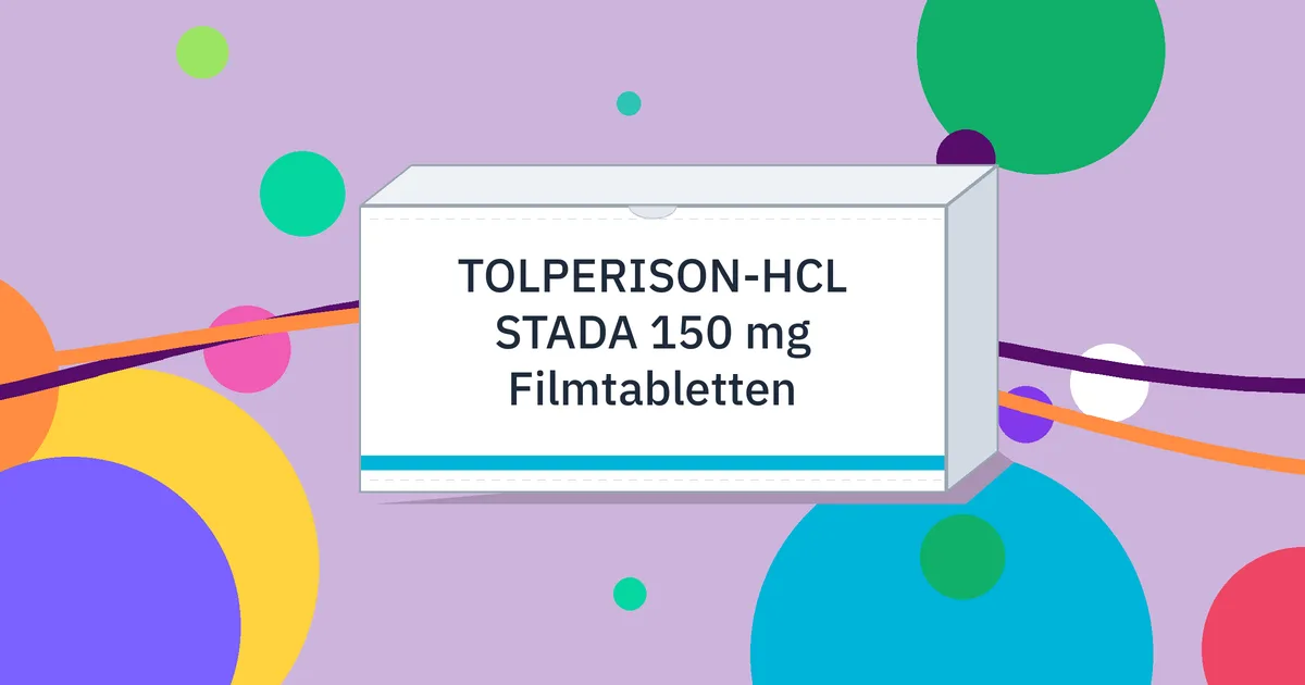 Symbolbild: Packung mit der Aufschrift TOLPERISON-HCL STADA 150 mg Filmtabletten (PZN 01004856) – Verfügbarkeit und Bezug in Apotheken in Frankfurt am Main