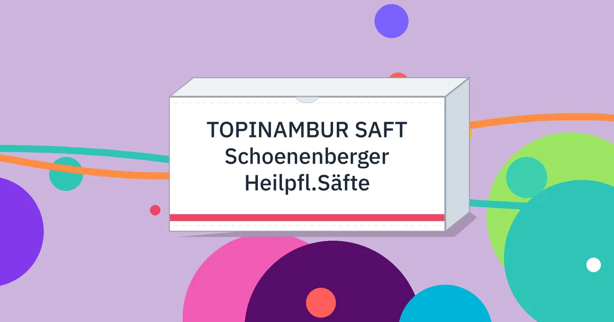 Symbolbild: Packung mit der Aufschrift TOPINAMBUR SAFT Schoenenberger Heilpfl.Säfte (PZN 00692363) – Verfügbarkeit und Bezug in Apotheken in Frankfurt am Main