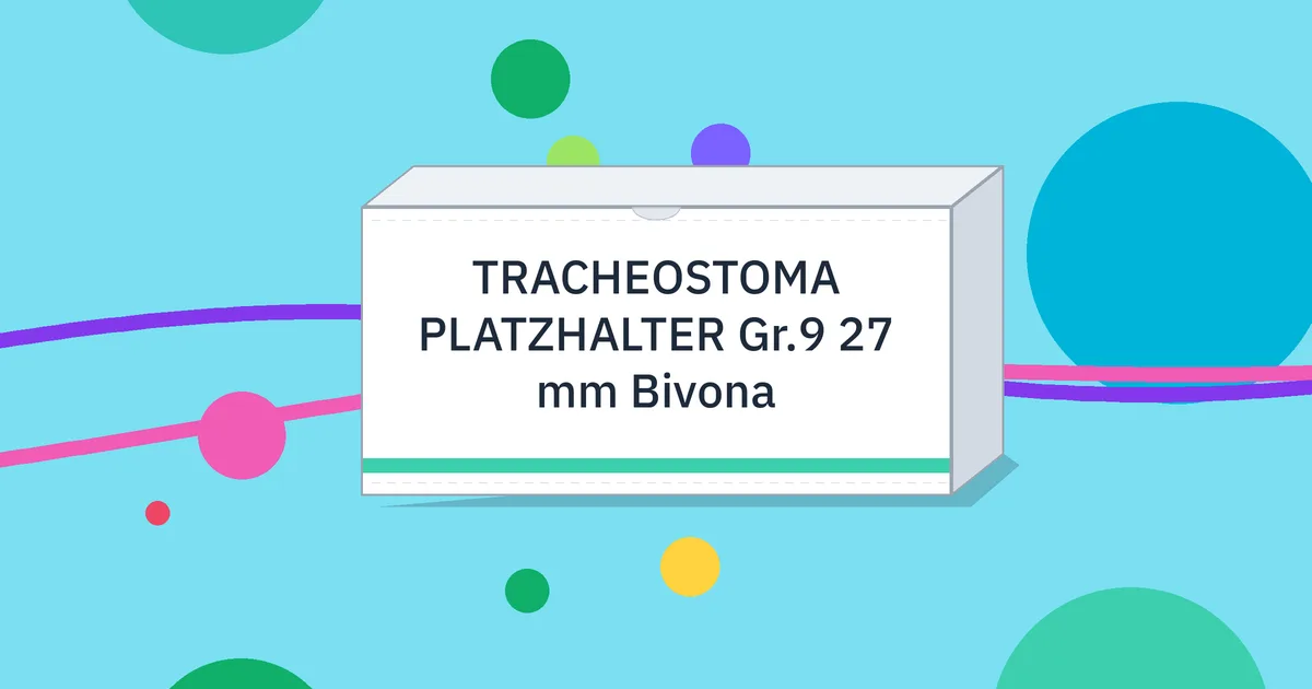 Symbolbild: Packung mit der Aufschrift TRACHEOSTOMA PLATZHALTER Gr.9 27 mm Bivona (PZN 02336448) – Verfügbarkeit und Bezug in Apotheken in Frankfurt am Main