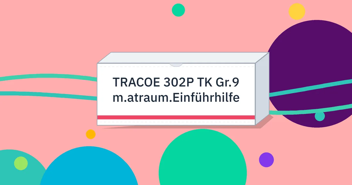 Symbolbild: Packung mit der Aufschrift TRACOE 302P TK Gr.9 m.atraum.Einführhilfe (PZN 04924468) – Verfügbarkeit und Bezug in Apotheken in Frankfurt am Main