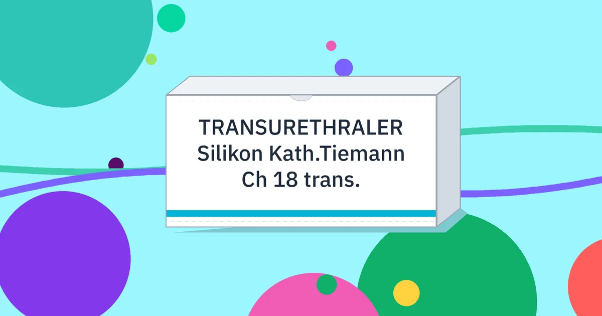 Symbolbild: Packung mit der Aufschrift TRANSURETHRALER Silikon Kath.Tiemann Ch 18 trans. (PZN 13163873) – Verfügbarkeit und Bezug in Apotheken in Frankfurt am Main