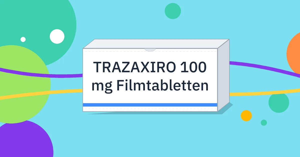 Symbolbild: Packung mit der Aufschrift TRAZAXIRO 100 mg Filmtabletten (PZN 18488338) – Verfügbarkeit und Bezug in Apotheken in Frankfurt am Main