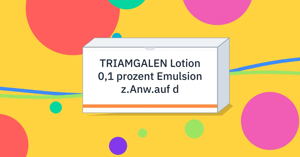 Symbolbild: Packung mit der Aufschrift TRIAMGALEN Lotion 0,1 prozent Emulsion z.Anw.auf d (PZN 01356437) – Verfügbarkeit und Bezug in Apotheken in Frankfurt am Main