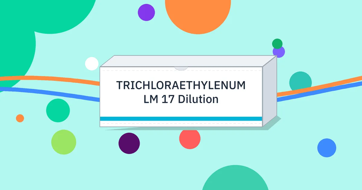 Symbolbild: Packung mit der Aufschrift TRICHLORAETHYLENUM LM 17 Dilution (PZN 13691951) – Verfügbarkeit und Bezug in Apotheken in Frankfurt am Main