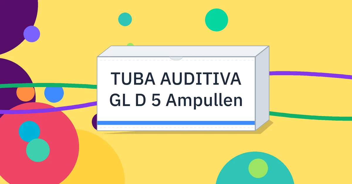 Symbolbild: Packung mit der Aufschrift TUBA AUDITIVA GL D 5 Ampullen (PZN 03354129) – Verfügbarkeit und Bezug in Apotheken in Frankfurt am Main