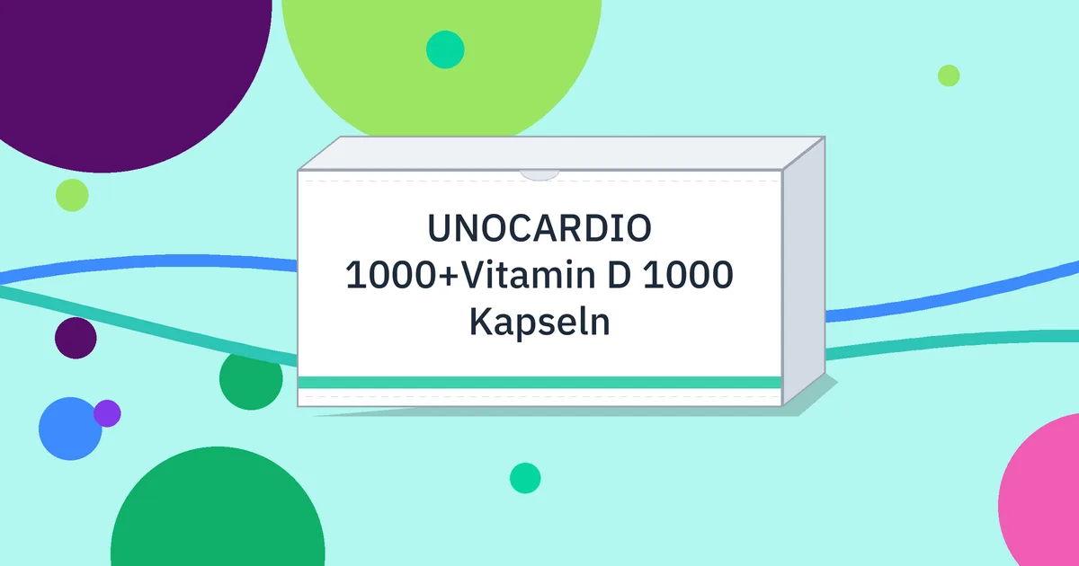 Symbolbild: Packung mit der Aufschrift UNOCARDIO 1000+Vitamin D 1000 Kapseln (PZN 10198948) – Verfügbarkeit und Bezug in Apotheken in Frankfurt am Main