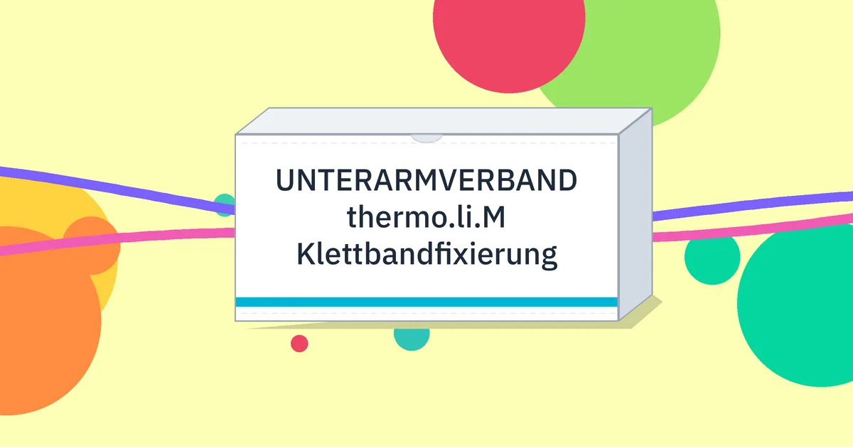 Symbolbild: Packung mit der Aufschrift UNTERARMVERBAND thermo.li.M Klettbandfixierung (PZN 08429702) – Verfügbarkeit und Bezug in Apotheken in Frankfurt am Main