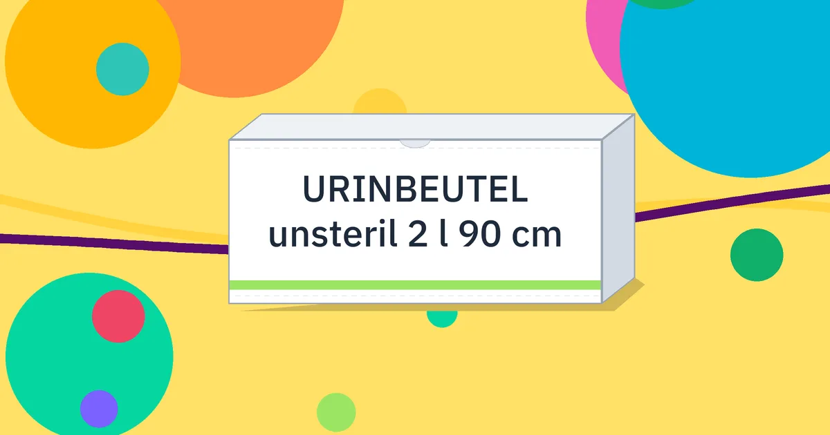 Symbolbild: Packung mit der Aufschrift URINBEUTEL unsteril 2 l 90 cm (PZN 07293790) – Verfügbarkeit und Bezug in Apotheken in Frankfurt am Main