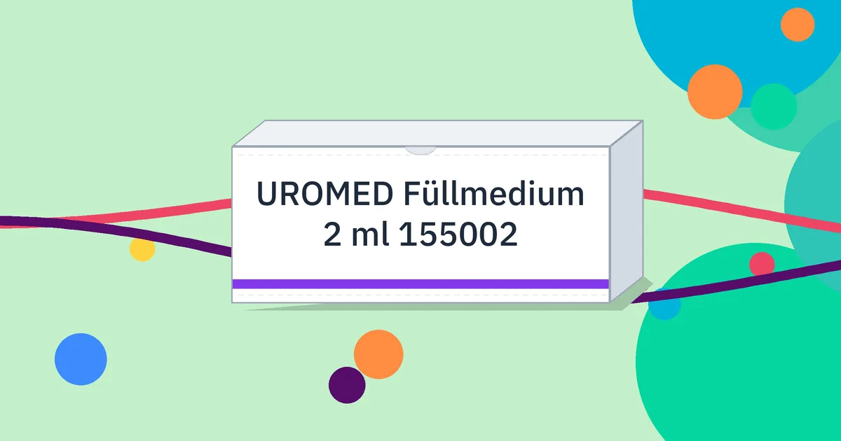 Symbolbild: Packung mit der Aufschrift UROMED Füllmedium 2 ml 155002 (PZN 00380468) – Verfügbarkeit und Bezug in Apotheken in Frankfurt am Main
