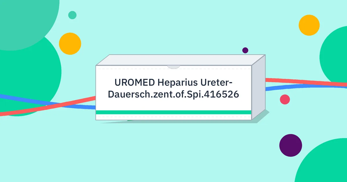 Symbolbild: Packung mit der Aufschrift UROMED Heparius Ureter-Dauersch.zent.of.Spi.416526 (PZN 11370409) – Verfügbarkeit und Bezug in Apotheken in Frankfurt am Main