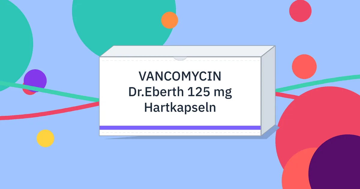 Symbolbild: Packung mit der Aufschrift VANCOMYCIN Dr.Eberth 125 mg Hartkapseln (PZN 11284058) – Verfügbarkeit und Bezug in Apotheken in Frankfurt am Main
