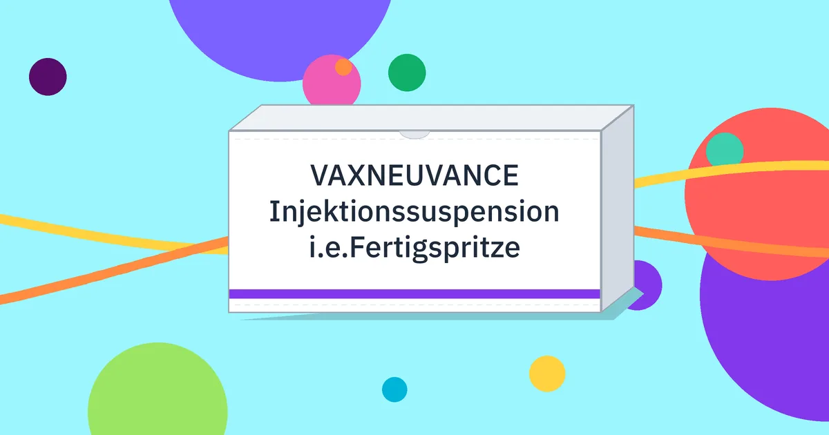 Symbolbild: Packung mit der Aufschrift VAXNEUVANCE Injektionssuspension i.e.Fertigspritze (PZN 19924161) – Verfügbarkeit und Bezug in Apotheken in Frankfurt am Main
