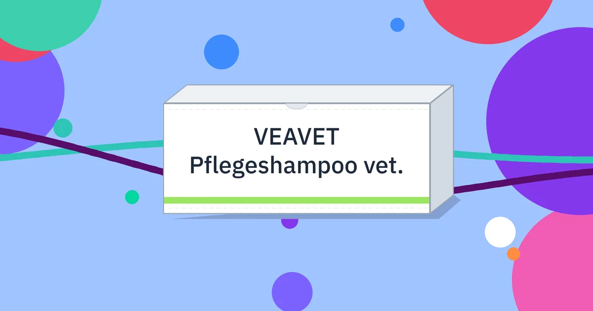 Symbolbild: Packung mit der Aufschrift VEAVET Pflegeshampoo vet. (PZN 10350824) – Verfügbarkeit und Bezug in Apotheken in Frankfurt am Main
