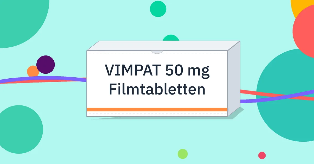 Symbolbild: Packung mit der Aufschrift VIMPAT 50 mg Filmtabletten (PZN 06118197) – Verfügbarkeit und Bezug in Apotheken in Frankfurt am Main