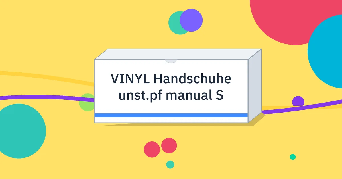 Symbolbild: Packung mit der Aufschrift VINYL Handschuhe unst.pf manual S (PZN 18033856) – Verfügbarkeit und Bezug in Apotheken in Frankfurt am Main