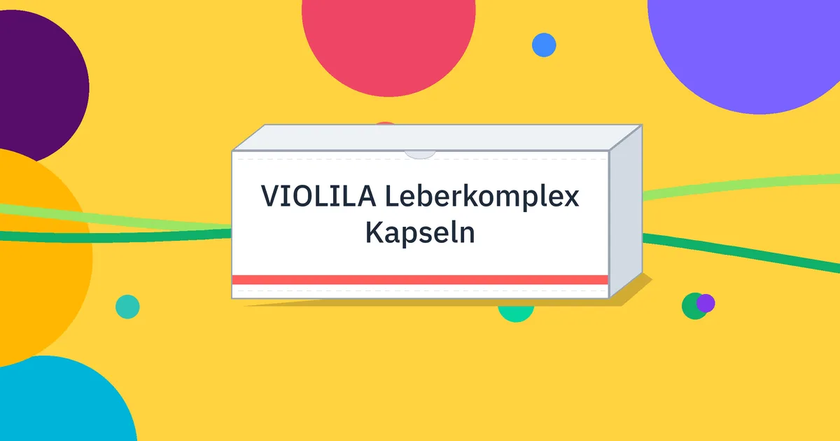 Symbolbild: Packung mit der Aufschrift VIOLILA Leberkomplex Kapseln (PZN 15896189) – Verfügbarkeit und Bezug in Apotheken in Frankfurt am Main