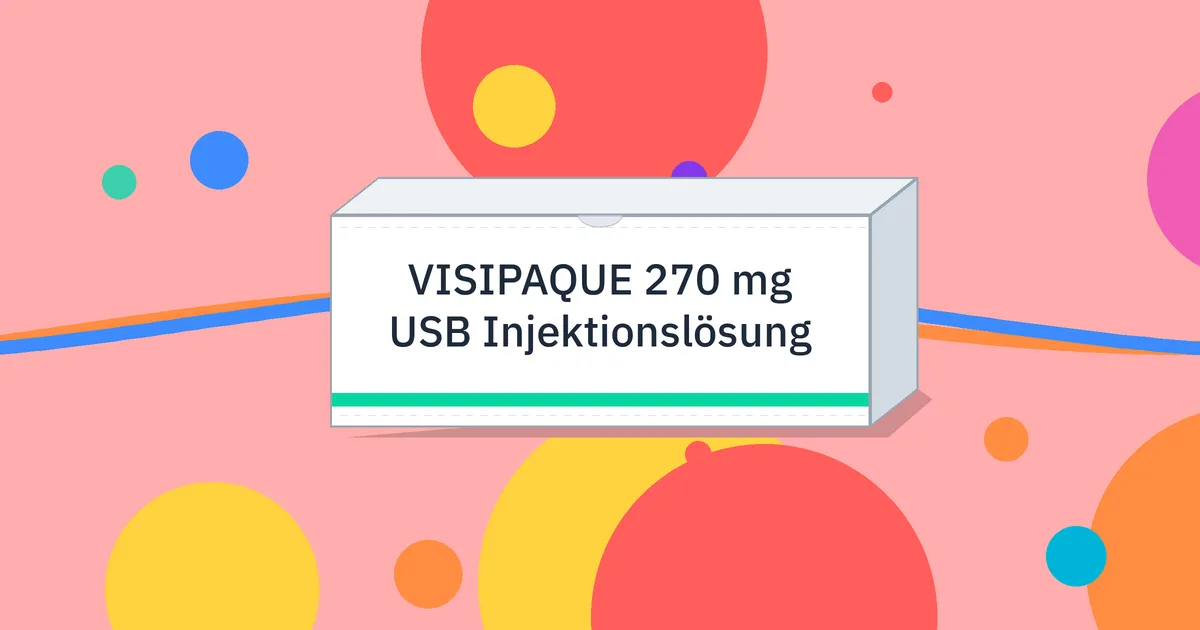 Symbolbild: Packung mit der Aufschrift VISIPAQUE 270 mg USB Injektionslösung (PZN 00476688) – Verfügbarkeit und Bezug in Apotheken in Frankfurt am Main