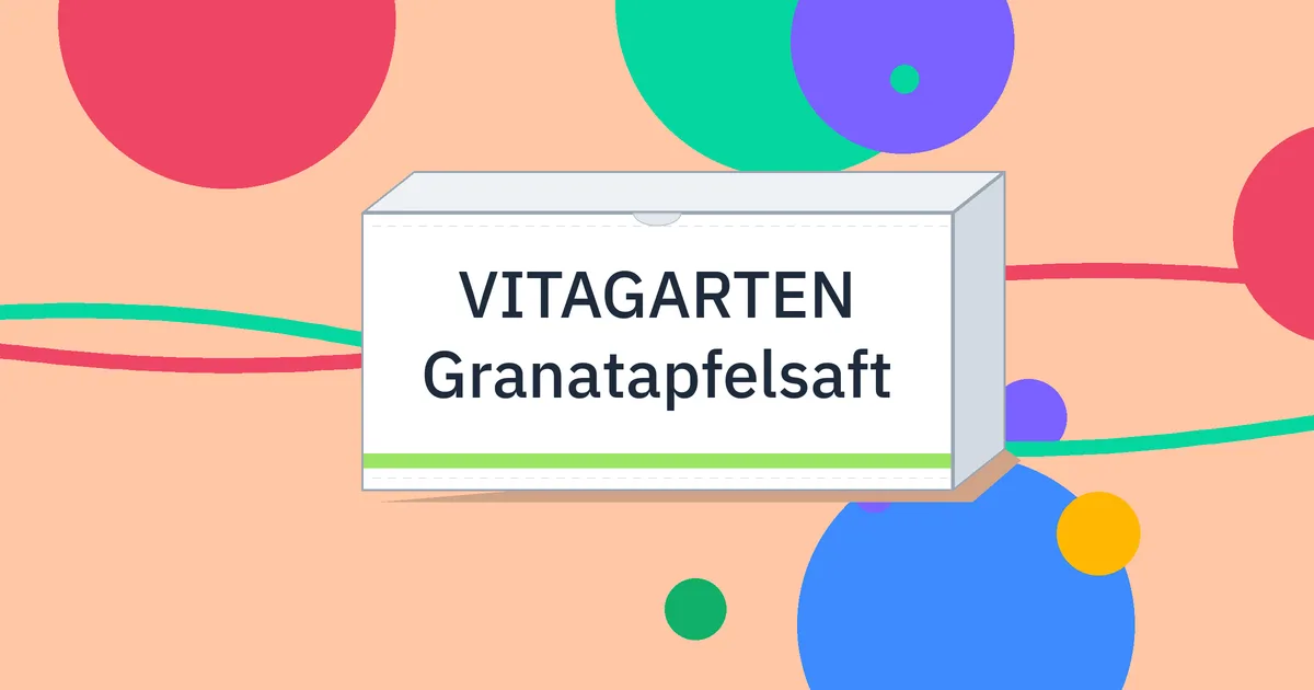 Symbolbild: Packung mit der Aufschrift VITAGARTEN Granatapfelsaft (PZN 06924426) – Verfügbarkeit und Bezug in Apotheken in Frankfurt am Main