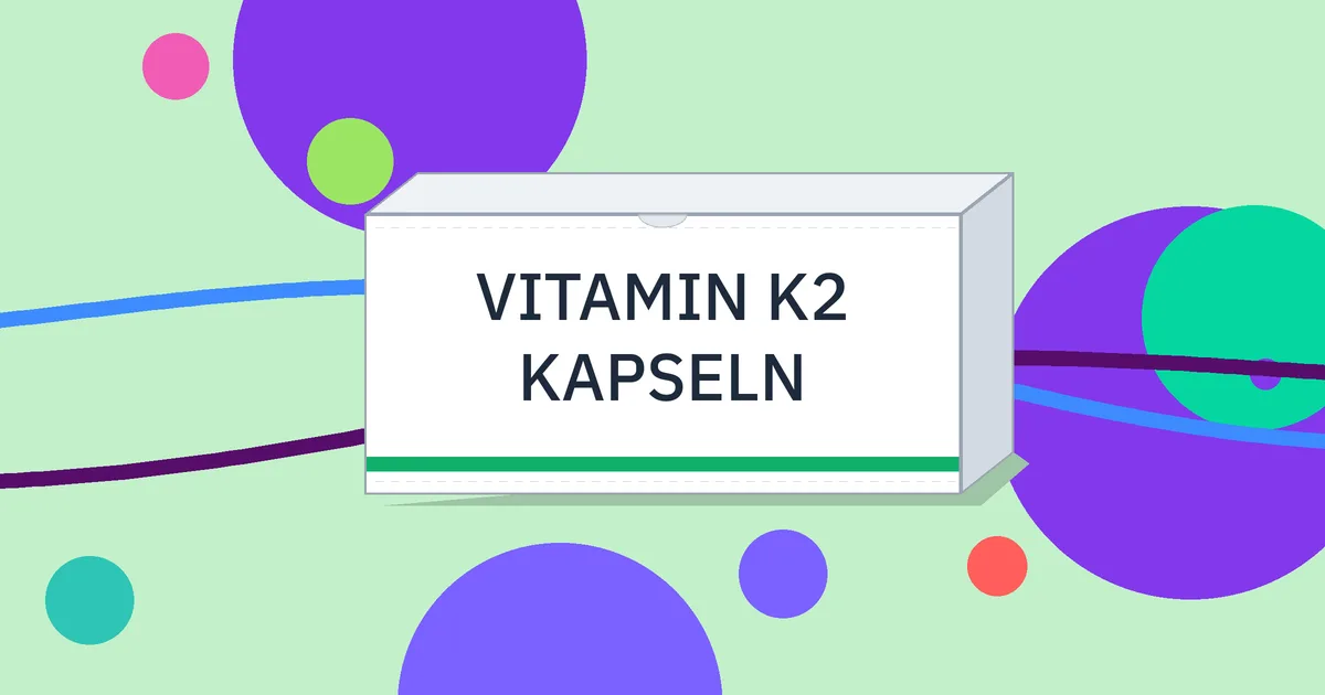 Symbolbild: Packung mit der Aufschrift VITAMIN K2 KAPSELN (PZN 10782216) – Verfügbarkeit und Bezug in Apotheken in Frankfurt am Main