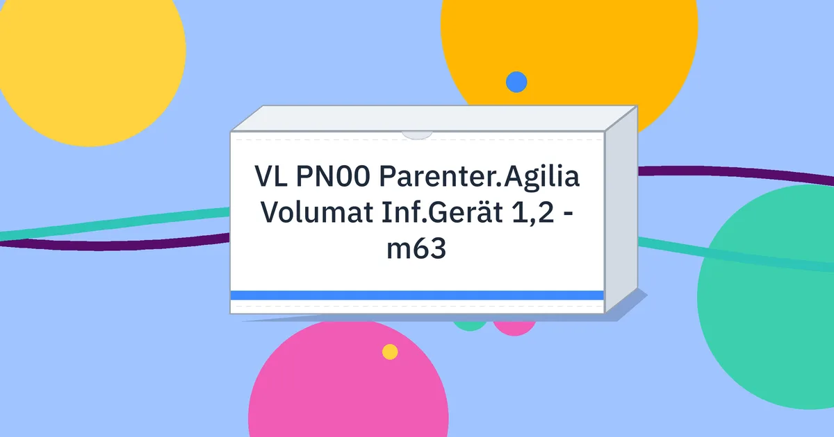 Symbolbild: Packung mit der Aufschrift VL PN00 Parenter.Agilia Volumat Inf.Gerät 1,2 -m63 (PZN 07266959) – Verfügbarkeit und Bezug in Apotheken in Frankfurt am Main