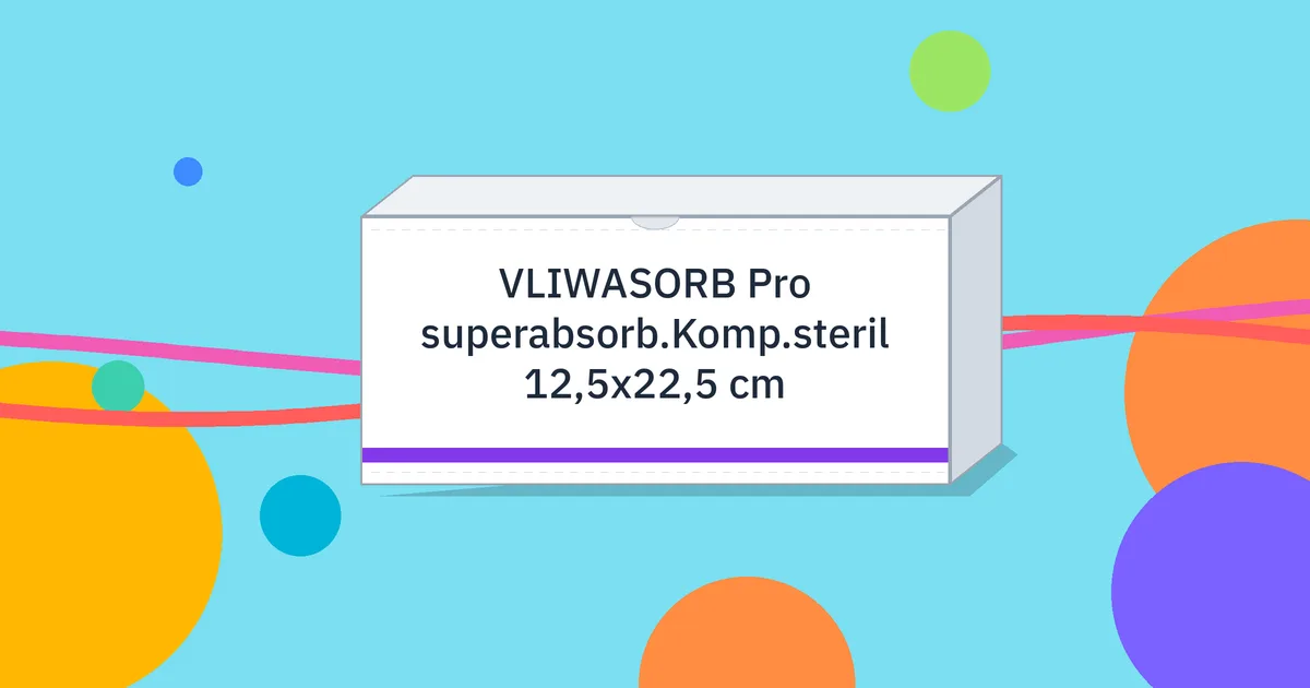 Symbolbild: Packung mit der Aufschrift VLIWASORB Pro superabsorb.Komp.steril 12,5x22,5 cm (PZN 10792522) – Verfügbarkeit und Bezug in Apotheken in Frankfurt am Main