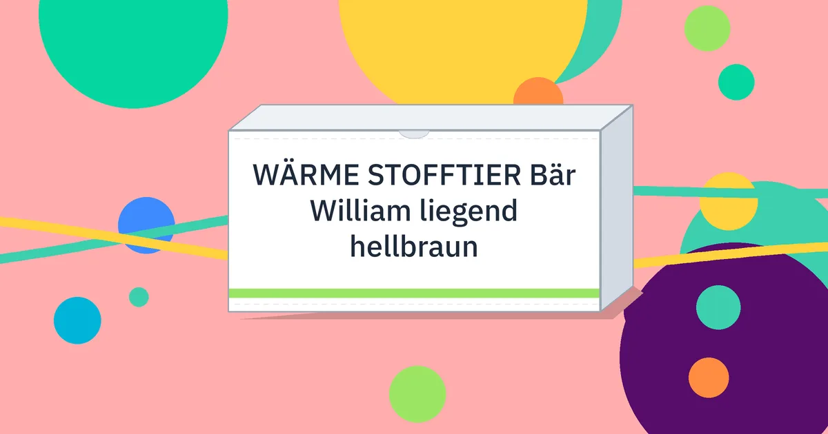 Symbolbild: Packung mit der Aufschrift WÄRME STOFFTIER Bär William liegend hellbraun (PZN 06834456) – Verfügbarkeit und Bezug in Apotheken in Frankfurt am Main